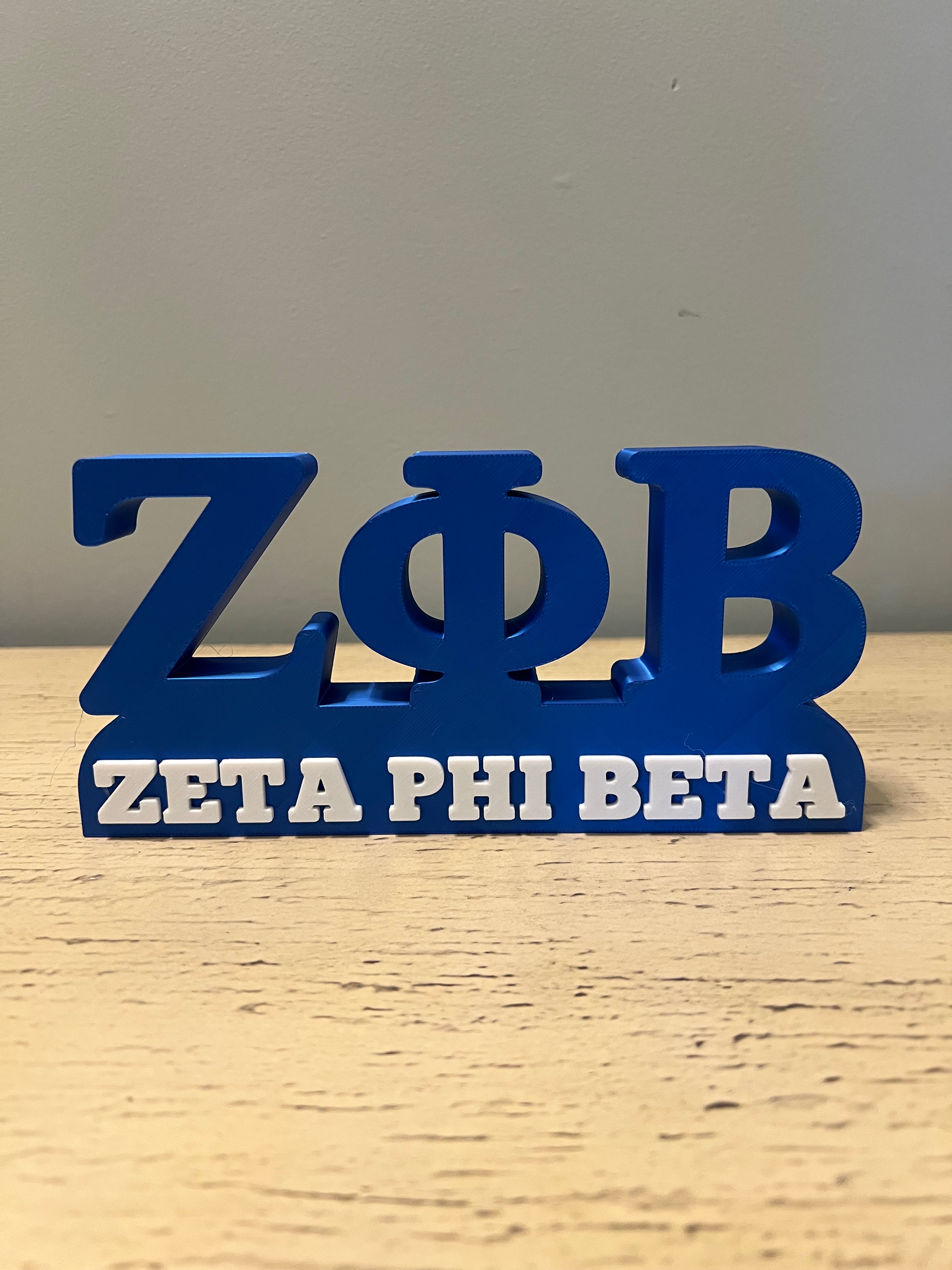 Zeta Phi Beta Desk Plate Blue – D9 Greeks