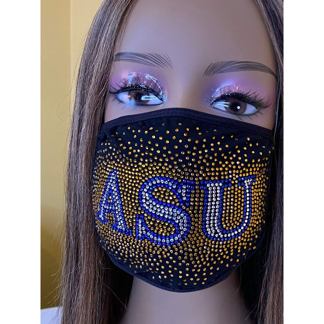 Albany State University Bling Face Mask with Filter Pocket and Filter ...