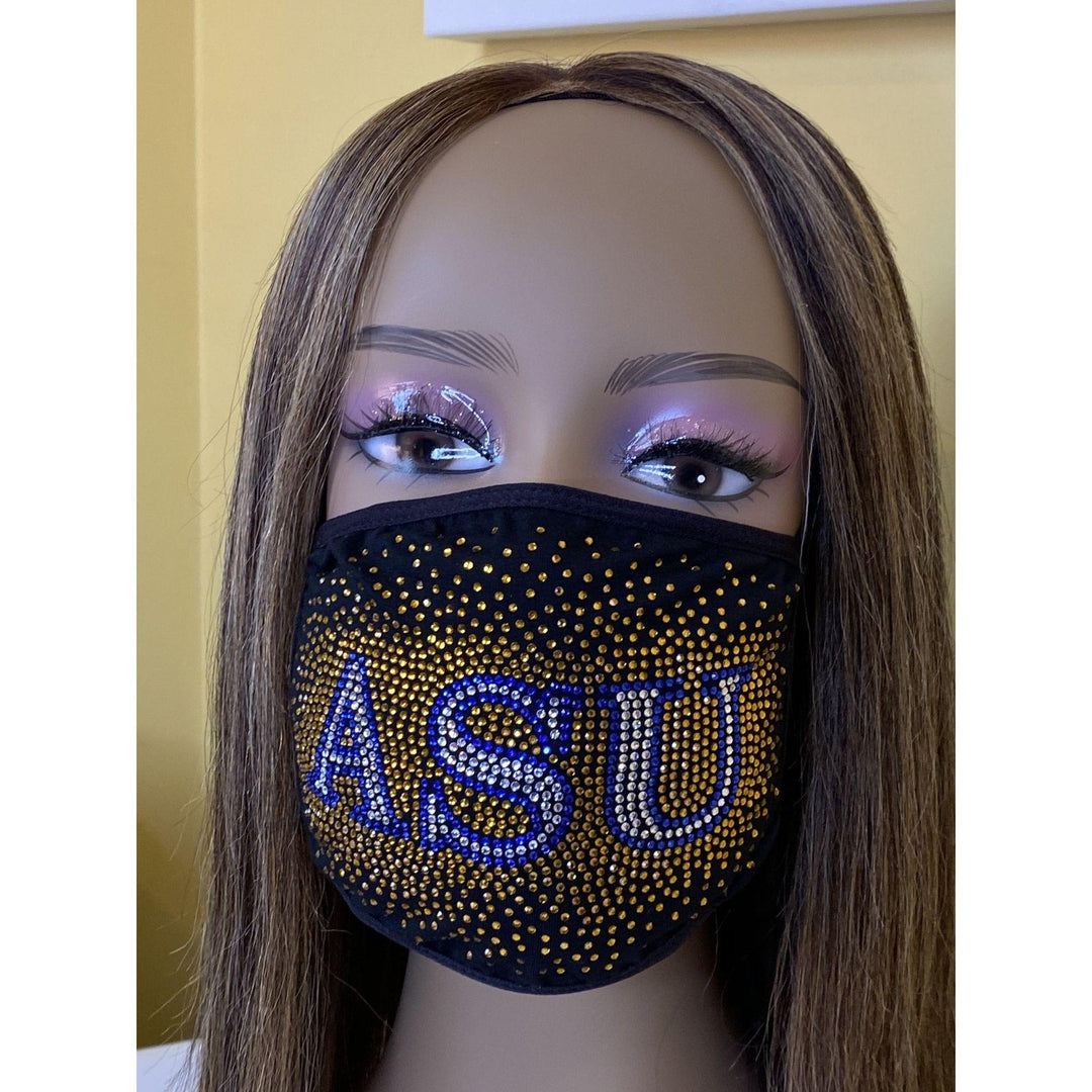 Albany State University Bling Face Mask with Filter Pocket and Filter ...