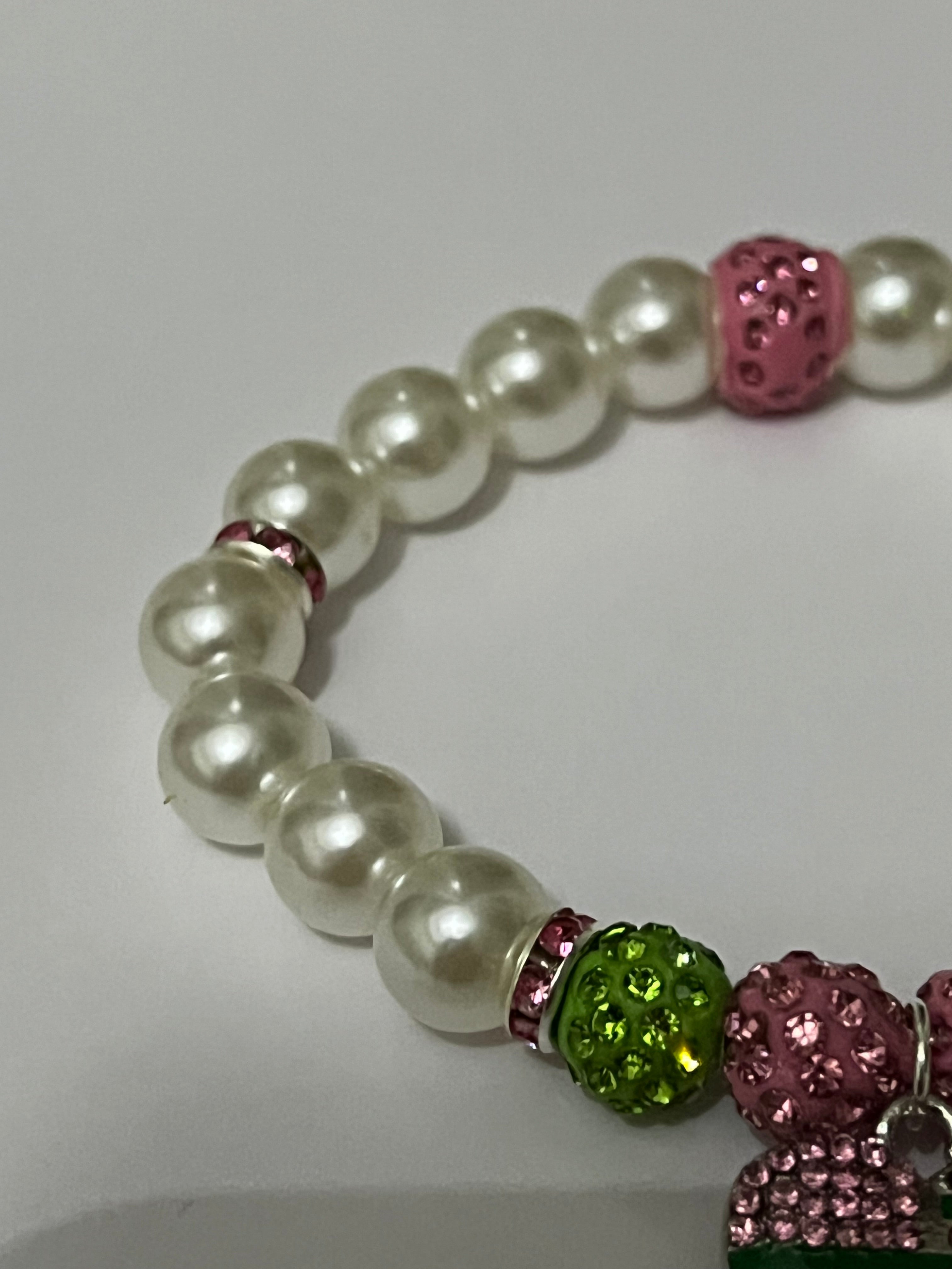 AKA Kamala Harris Heart Of America Bling Pearl Bracelet – D9 Greeks