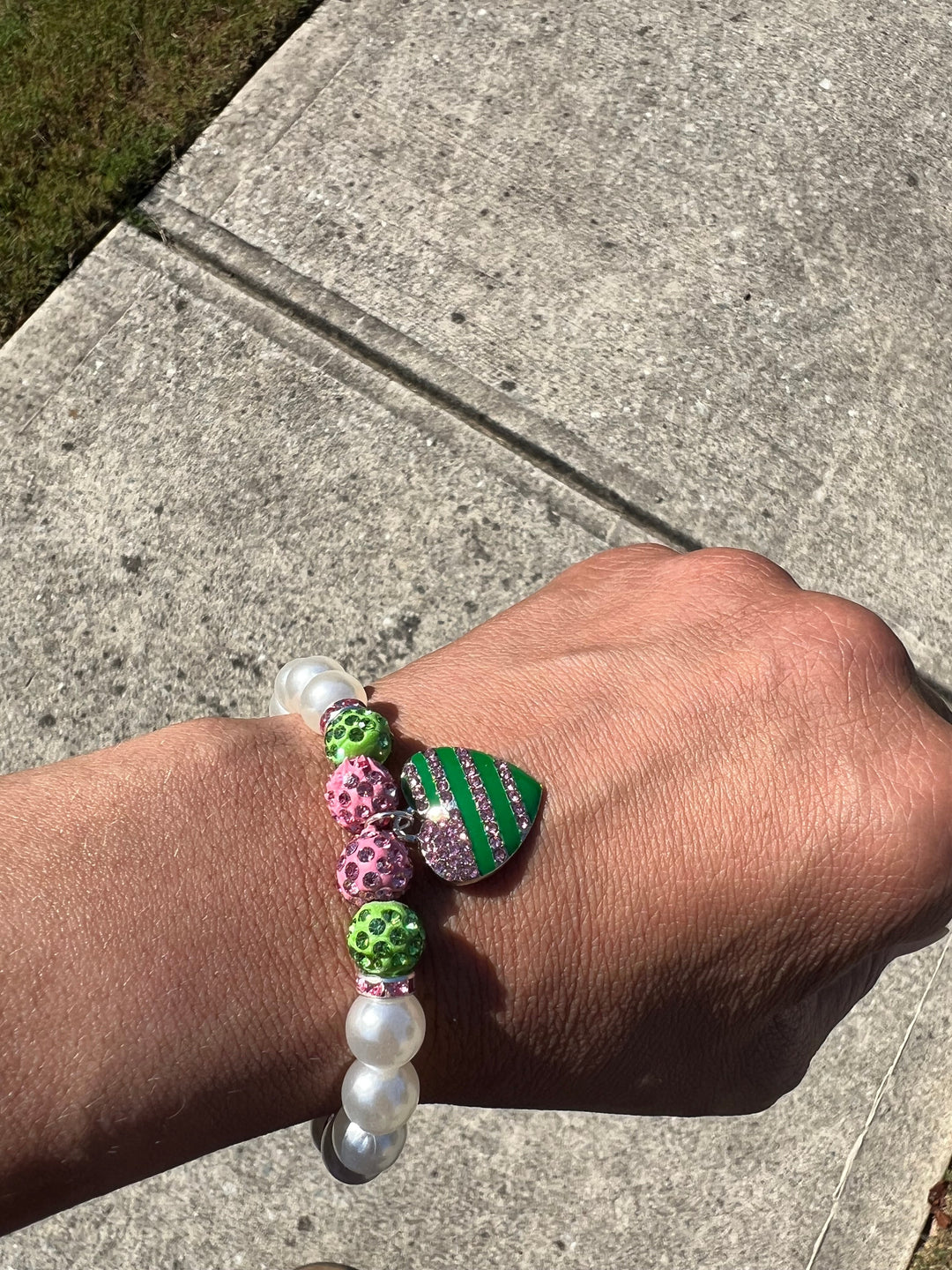 AKA Kamala Harris Heart Of America Bling Pearl Bracelet – D9 Greeks