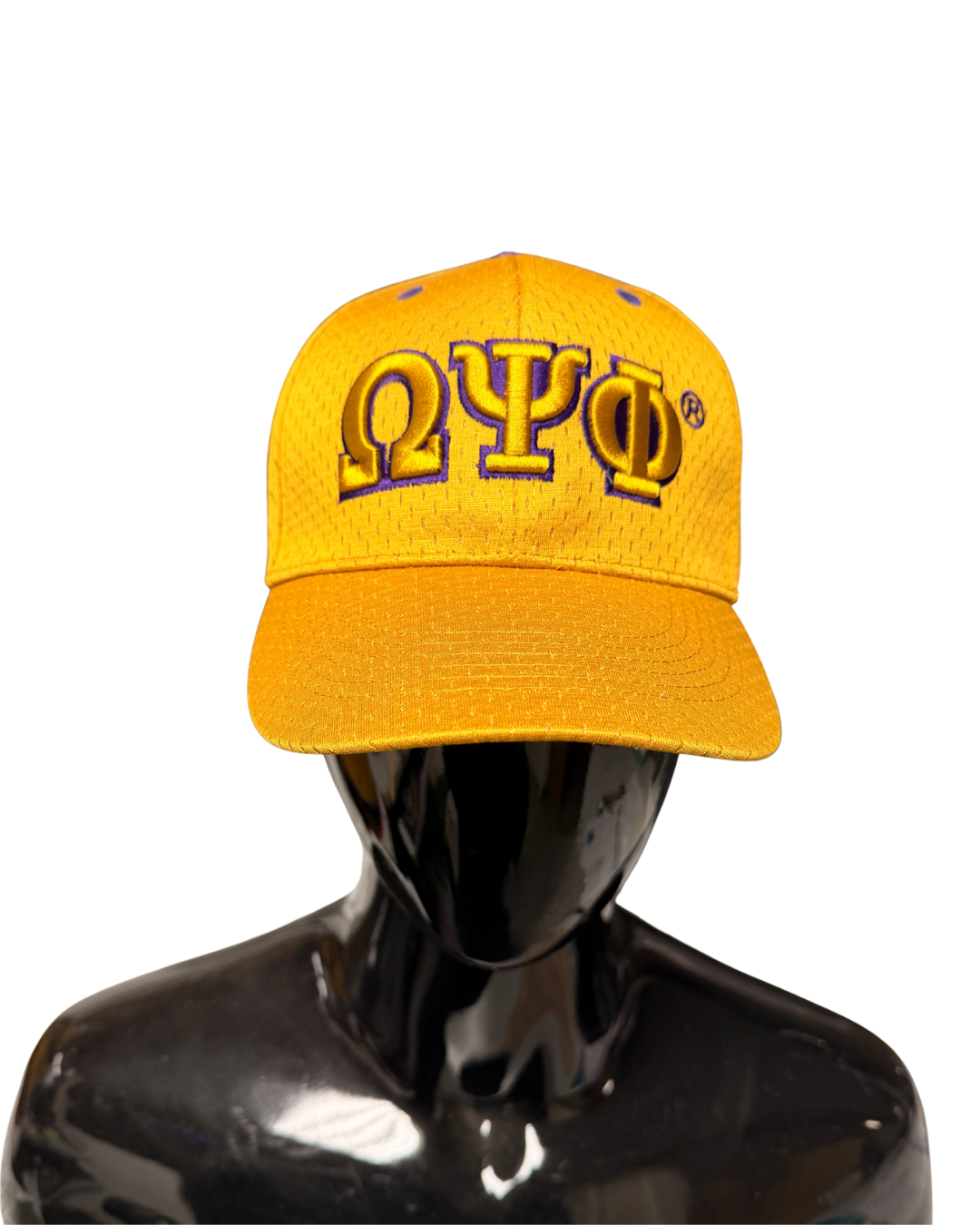 Omega Psi Phi ΩΨΦ Greek Letters Mesh Flex Fit Embroidered Hat Gold – D9 ...