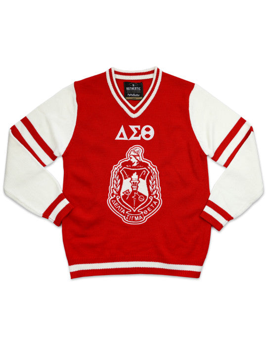Delta Sigma Theta V-Neck Sweater Red – D9 Greeks