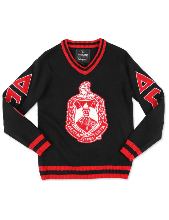 Delta Sigma Theta V-Neck Sweater Black – D9 Greeks