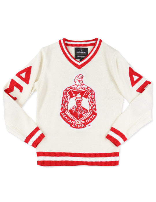Delta Sigma Theta V-Neck Sweater Ivory – D9 Greeks