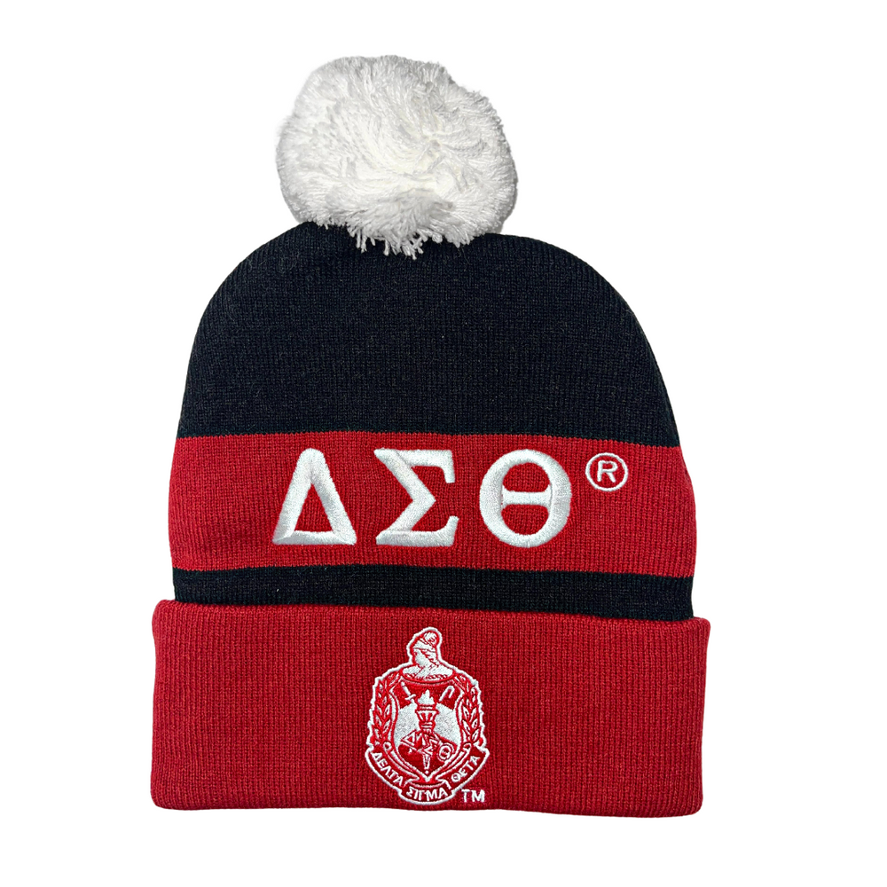 Delta Sigma Theta Knit Embroidered Beanie Hat - D9 Greeks