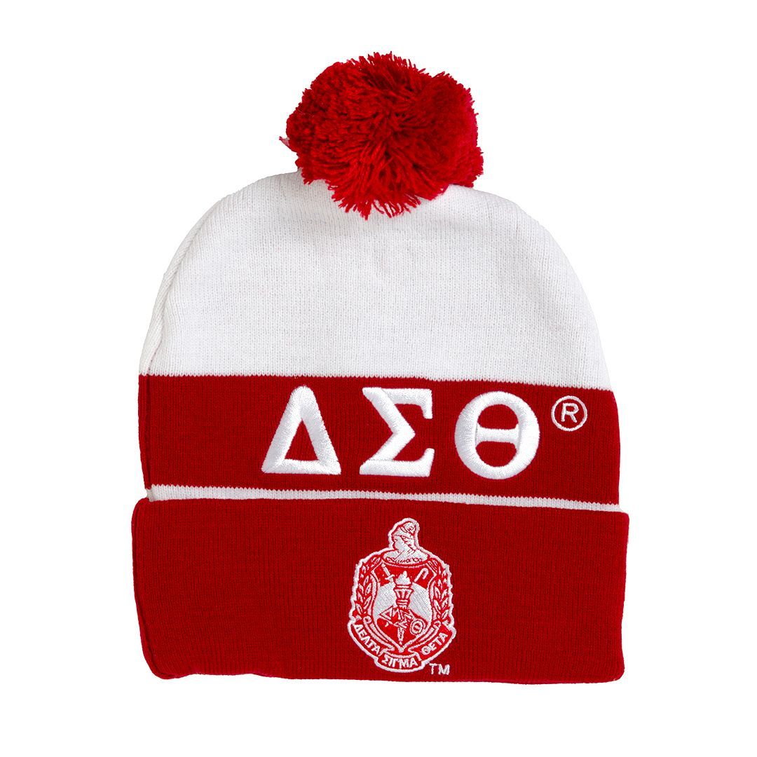 Delta Sigma Theta Knit Embroidered Beanie Hat - D9 Greeks