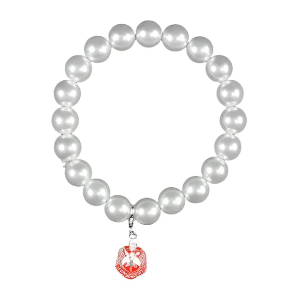 Delta Sigma Theta Pearl Shield Elastic Bracelet – D9 Greeks