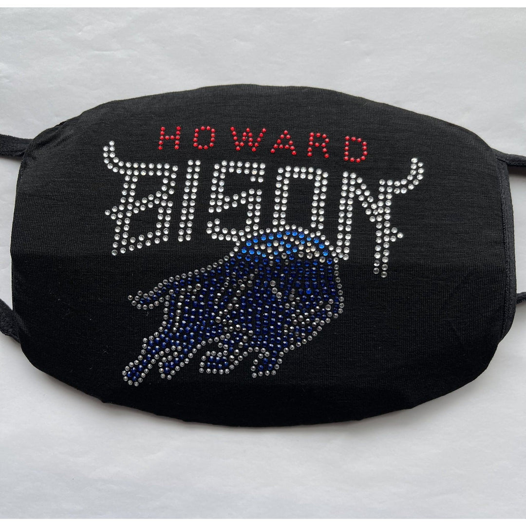 Howard University Bison Rhinestone Bling Rhinestone Face Mask – D9 Greeks