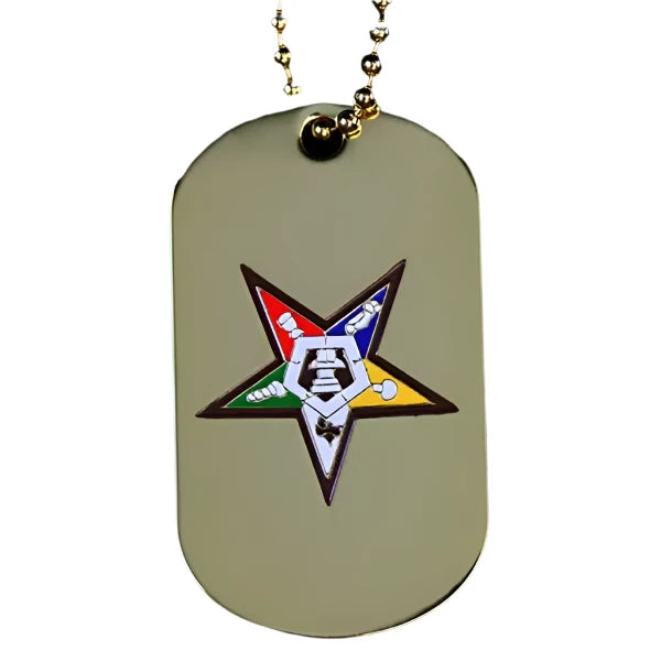 OES Eastern Star Double Side Dog Tag Necklace Gold – D9 Greeks