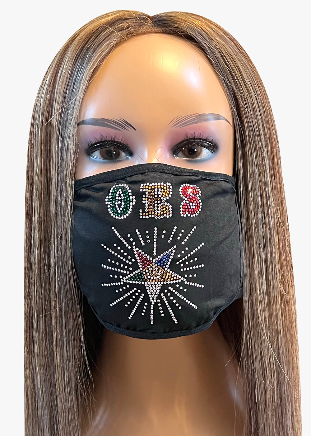 OES Eastern Star Rhinestone Bling Face Mask – D9 Greeks