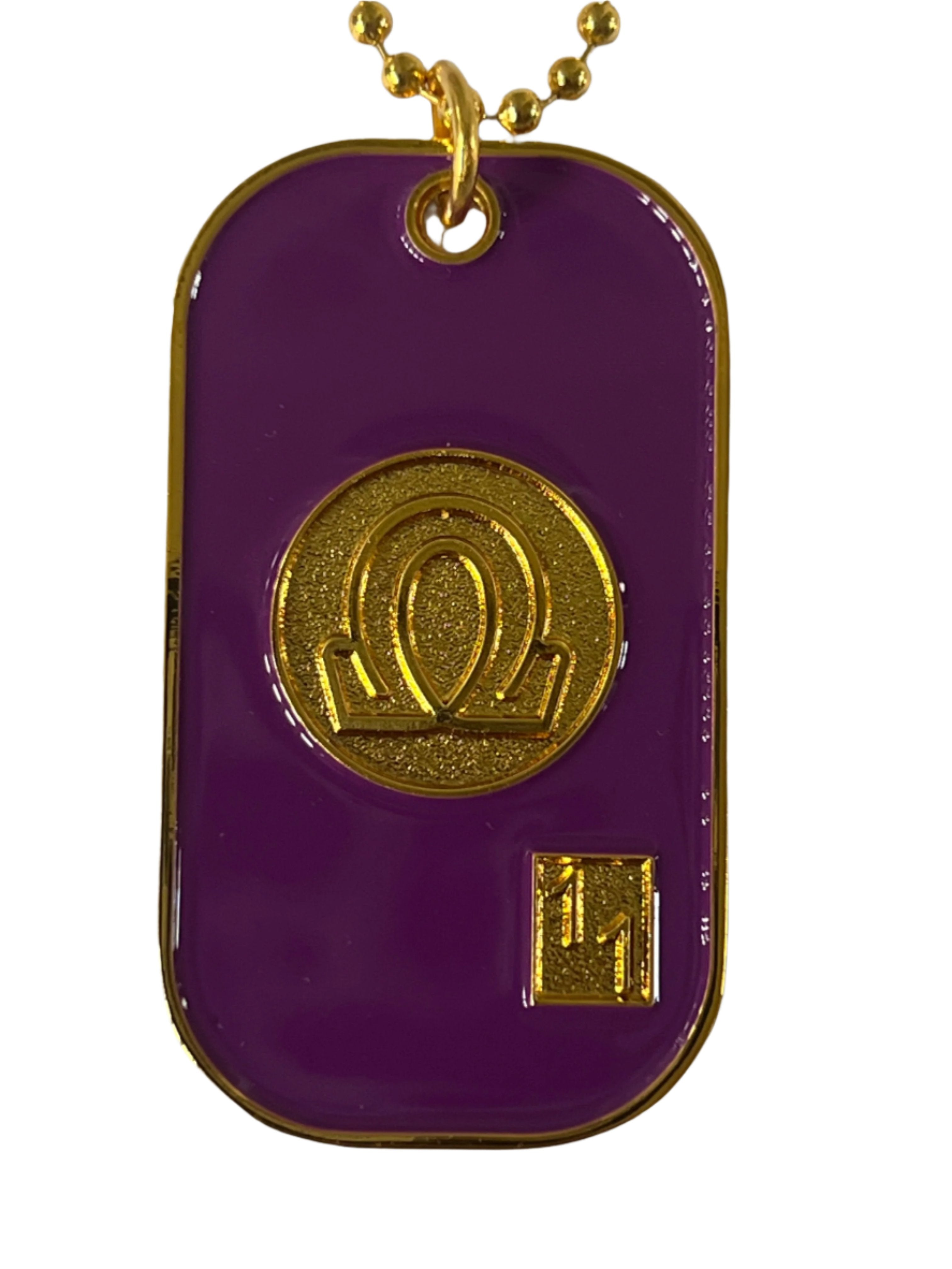Omega Psi Phi Double Side Dog Tag Necklace Purple – D9 Greeks