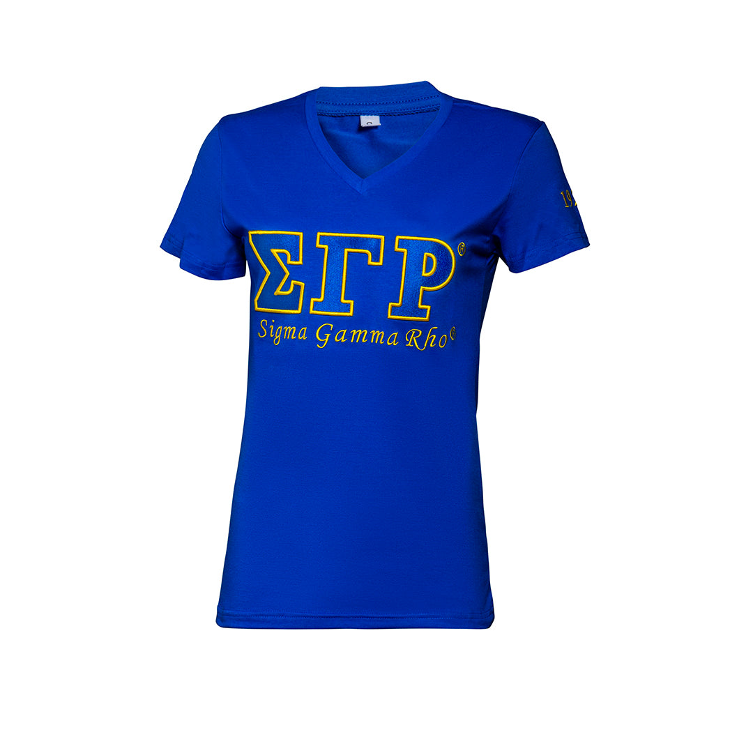 Sigma Gamma Rho ΣΓΡ Luxury Embroidered T-Shirt With 1922 Sleeve – D9 Greeks